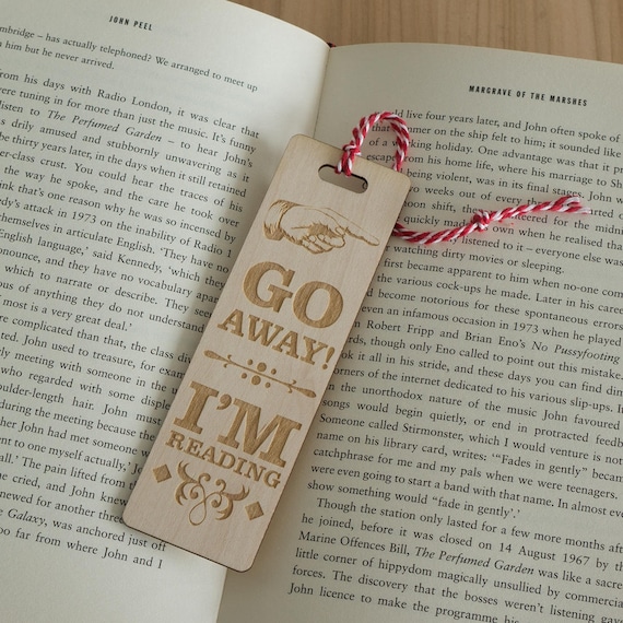 Funny Bookmark. Engraved Wooden Bookmark Featuring 'go | Etsy