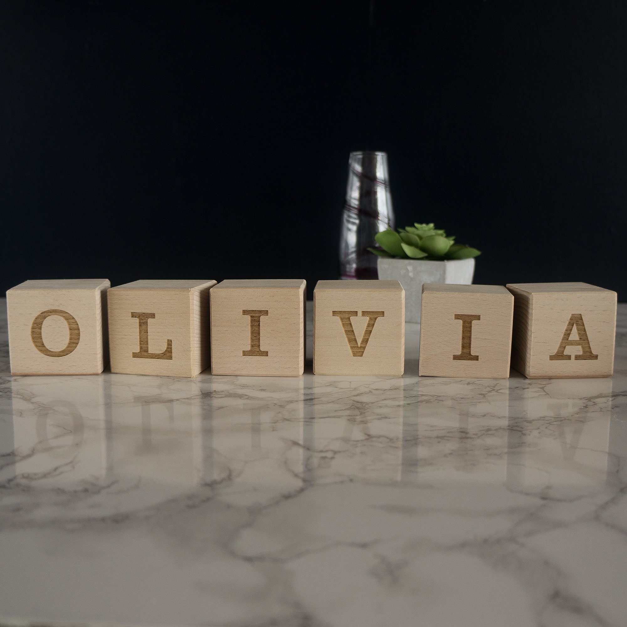 Personalised Wooden Letter Blocks. Custom Engraved Name Baby - Etsy