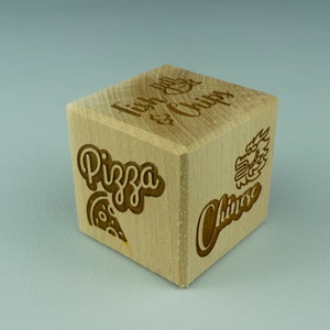 Personalised Takeaway Food Decision Dice. Custom Engraved Wooden Take ...