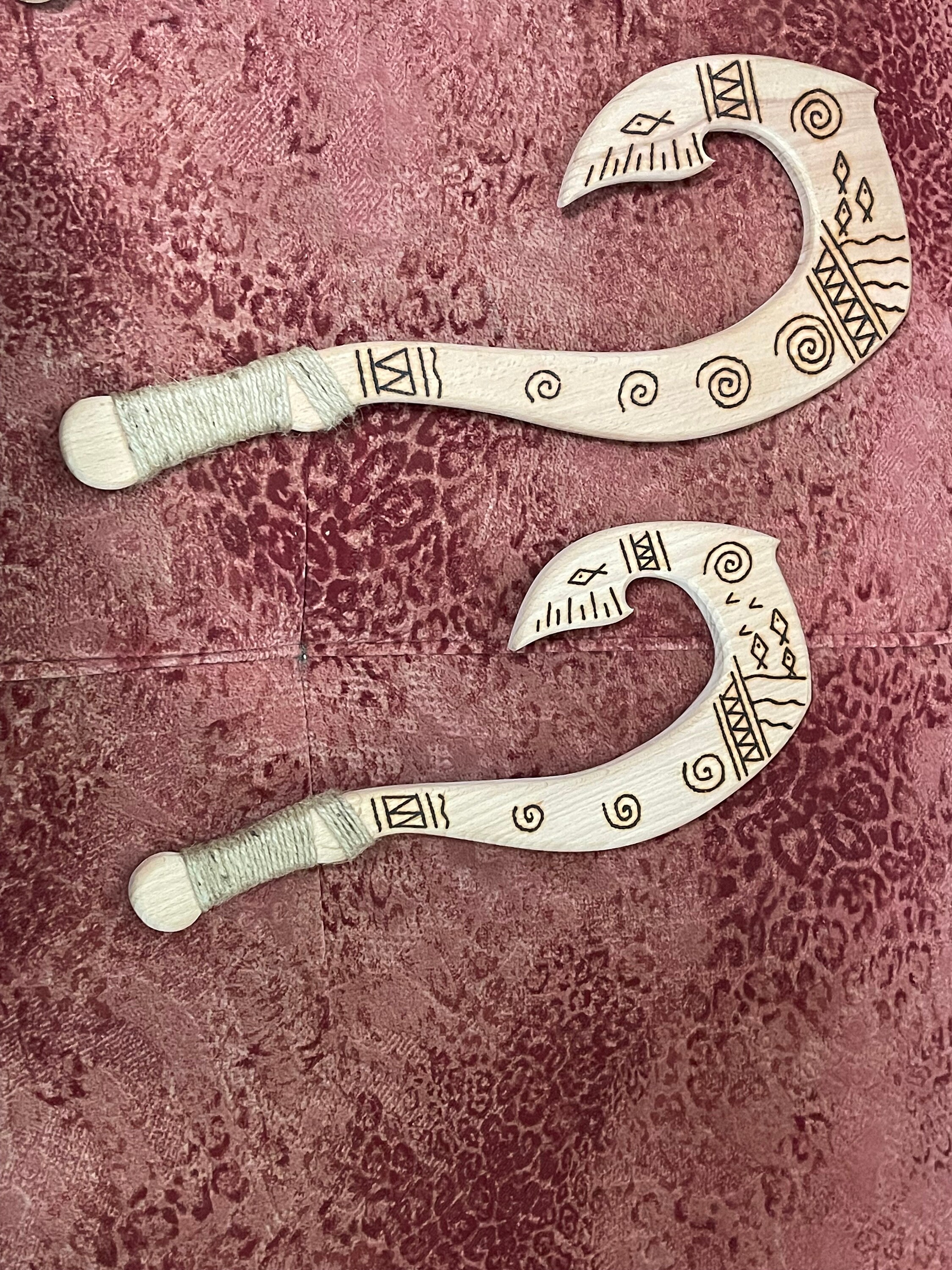 Maui Inspired Cosplay. Large/big Hook 22", 19", 17", 14" Wooden Hook ...