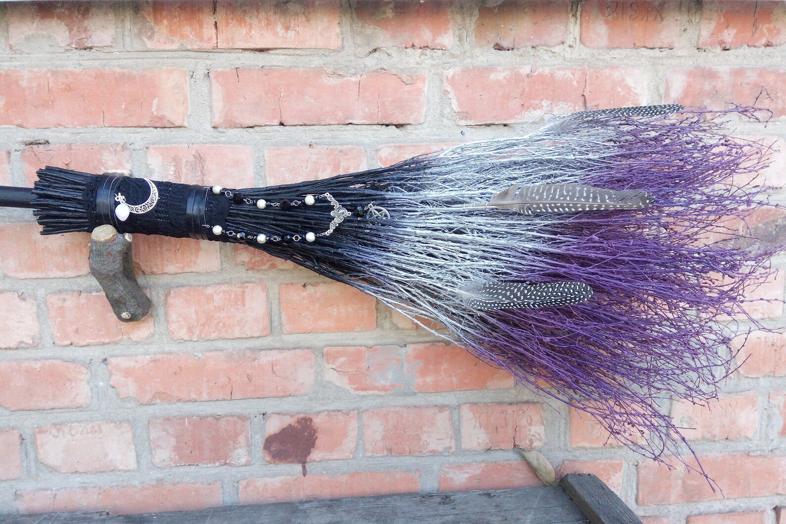 Witch's Broom Halloween Broom Porch decor Jumping | Etsy