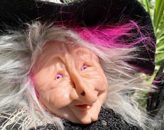 NEW, Large 23 Vintage Look, Old World WITCH, Polymer Clay Hand Sculpted ...