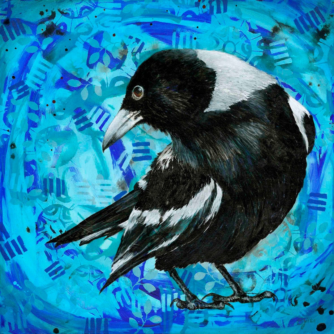 Magpie Fine Art Print - Australian Bird Art - Australian Magpie ...