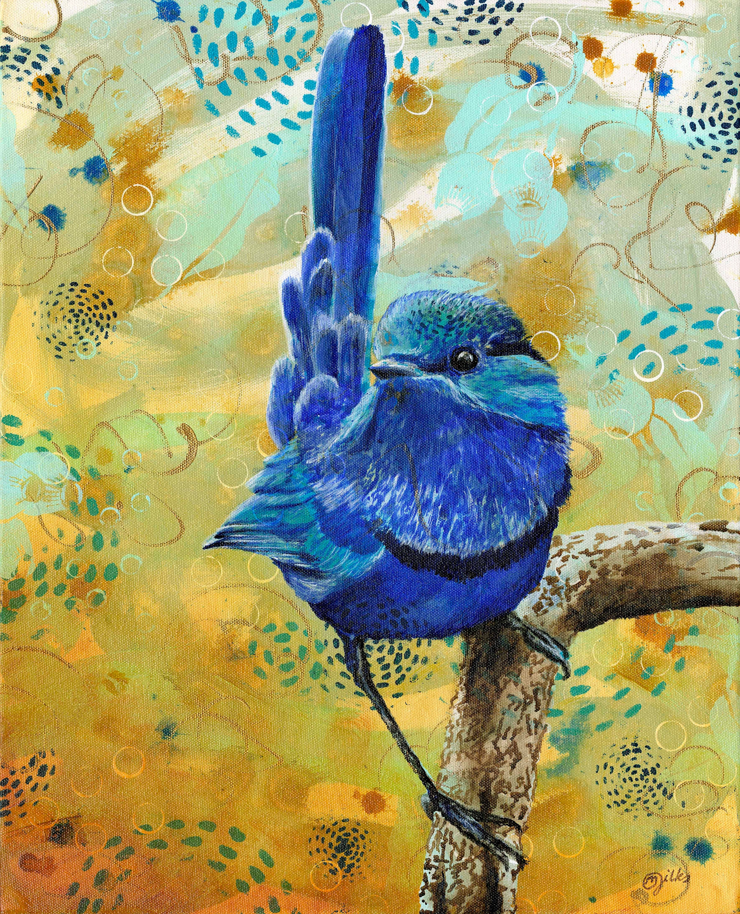 Blue Wren Fine Art Print - Splendid Fairy Wren - Australian Bird Art ...