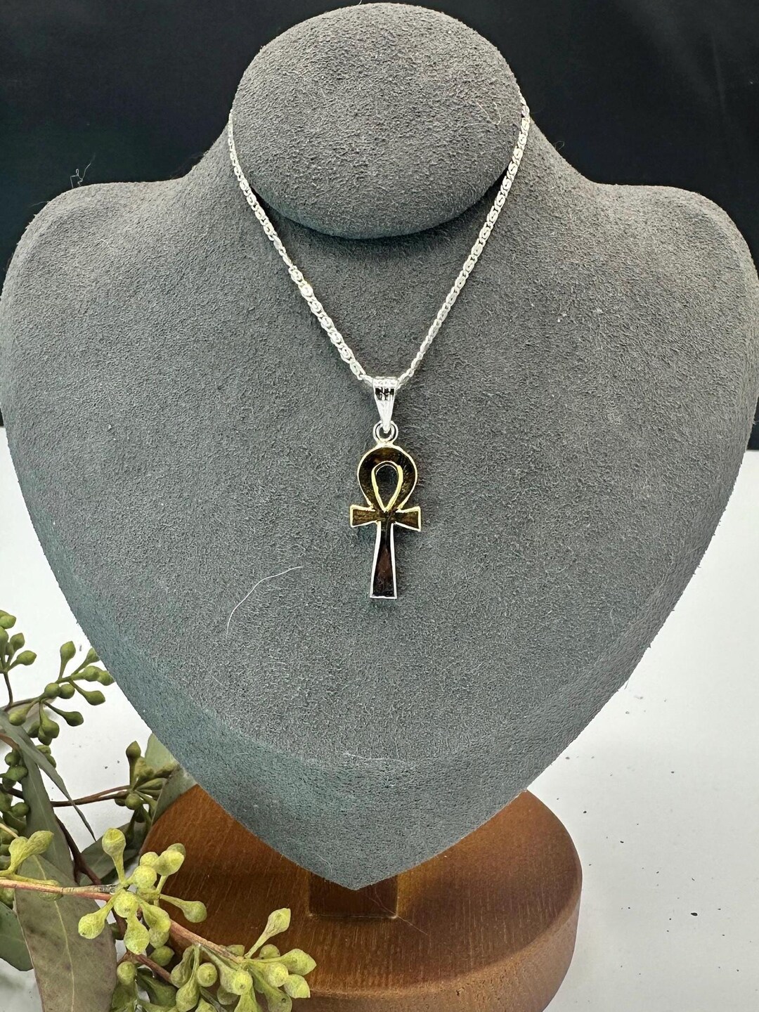 Ankh Silver Mixed With Gold Plated Egyptian Sterling Silver Pendant or ...