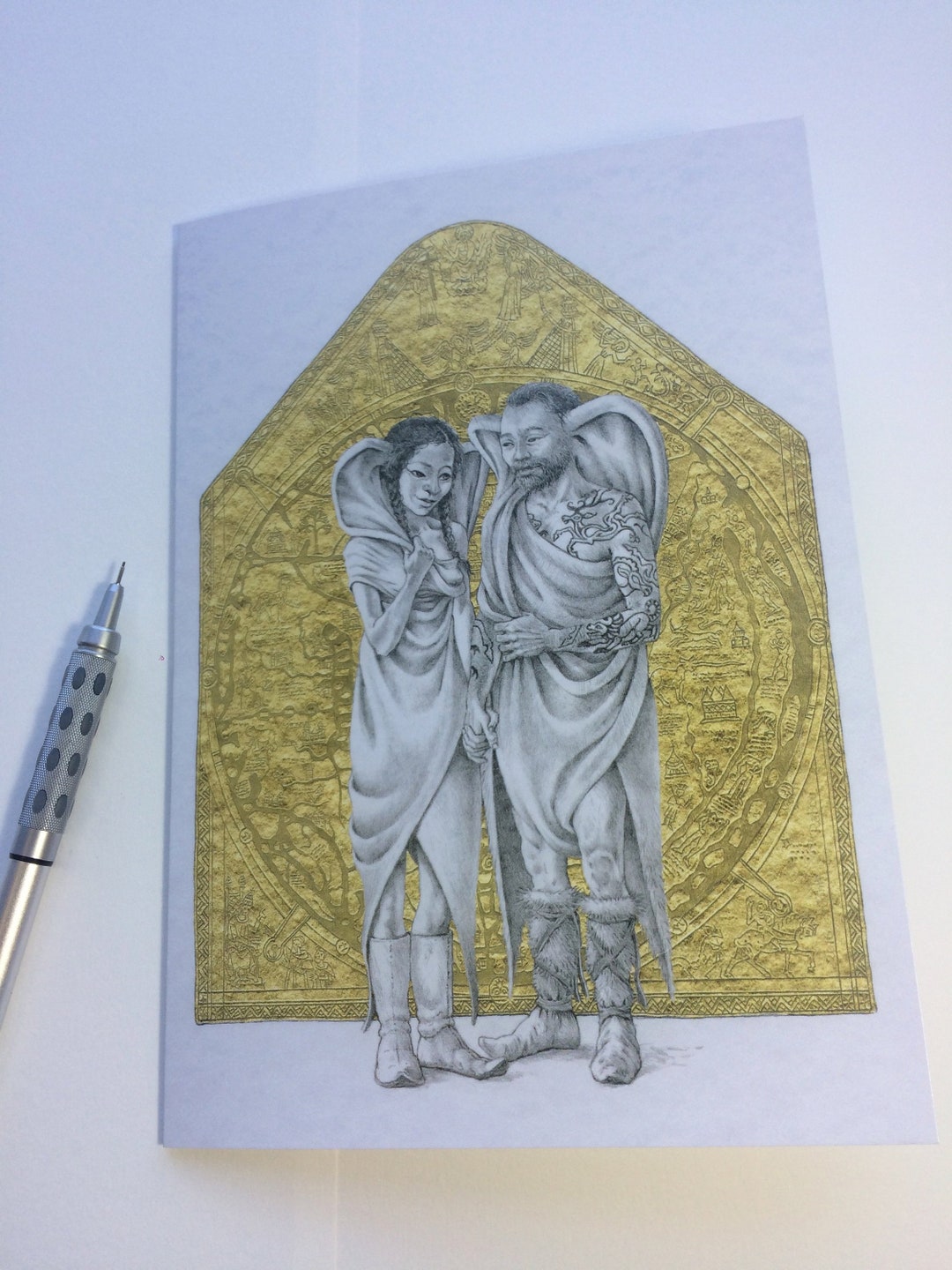 Double Greeting-card "panotti". Comes in Foil Map. Enveloppe Included ...