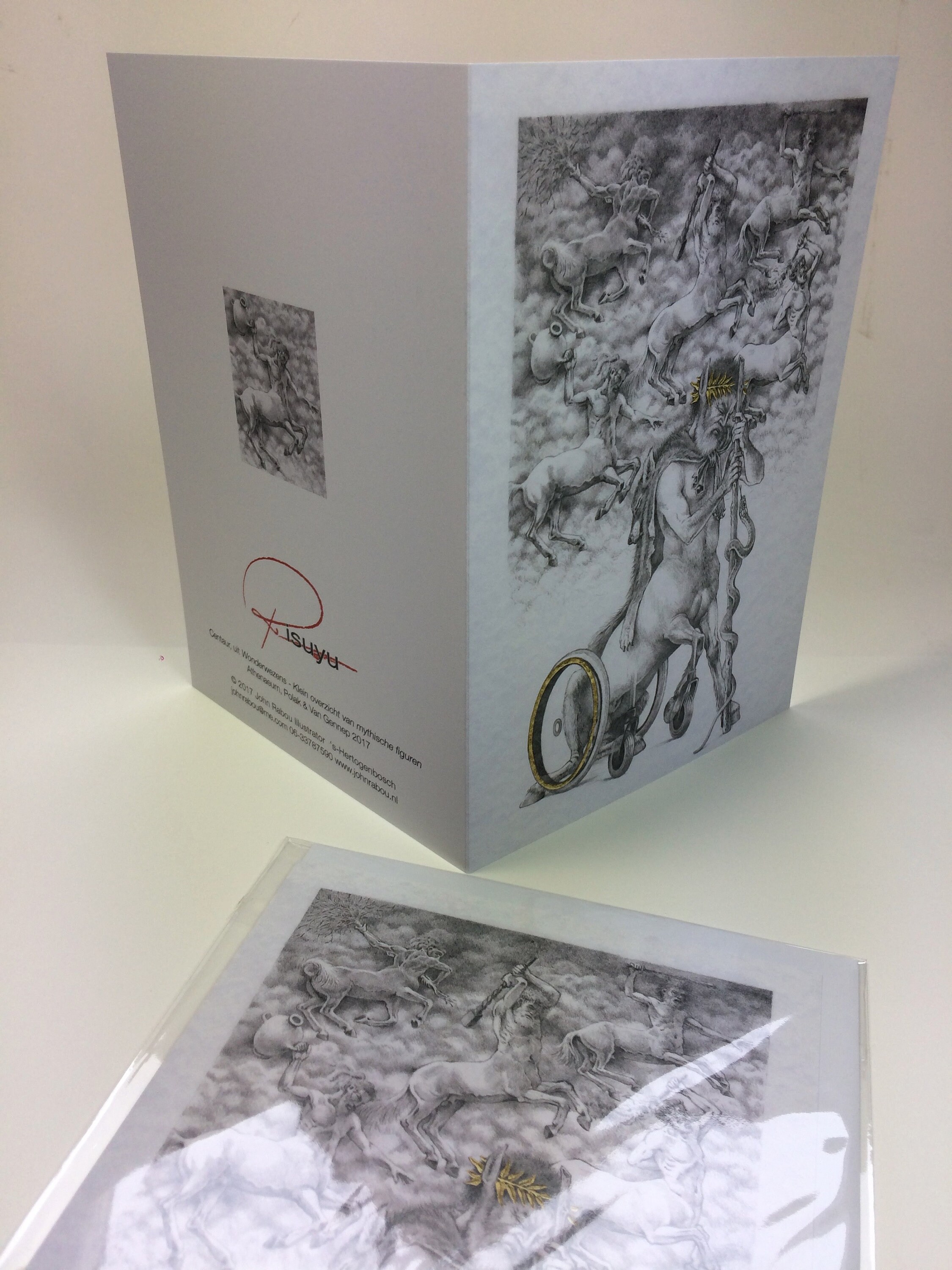 Double Greeting-card "centaur". Comes in Foil Map. Enveloppe Included ...