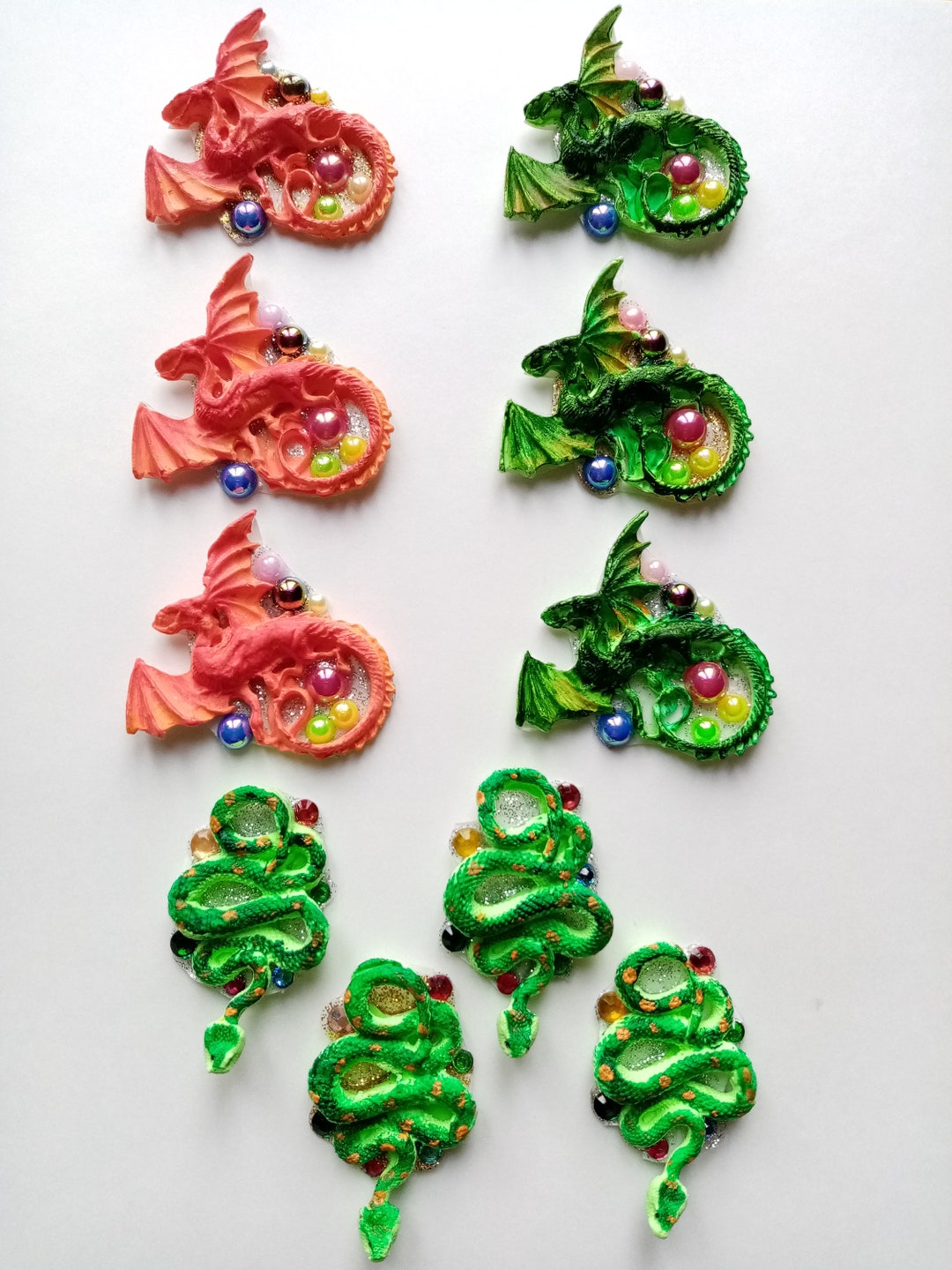 10mix Dragon and Snake Face Sticker Blings - Etsy