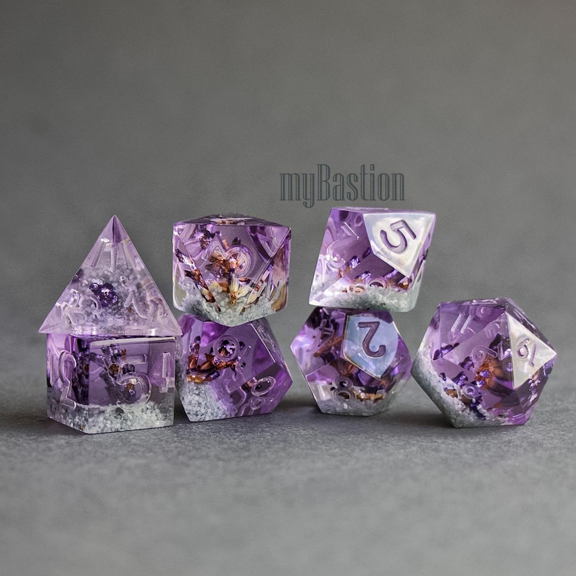 Lavender Dance sharp Dnd Dice Polyhedral Dice Set With Real - Etsy