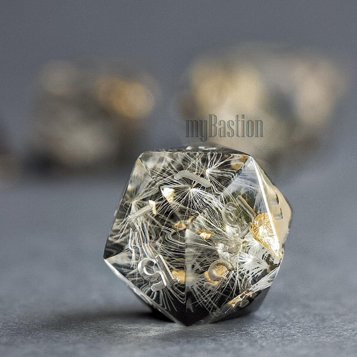 Dandelion Seeds and Gold Leaf Polyhedral Dice Set Rpg Dnd Dice | Etsy