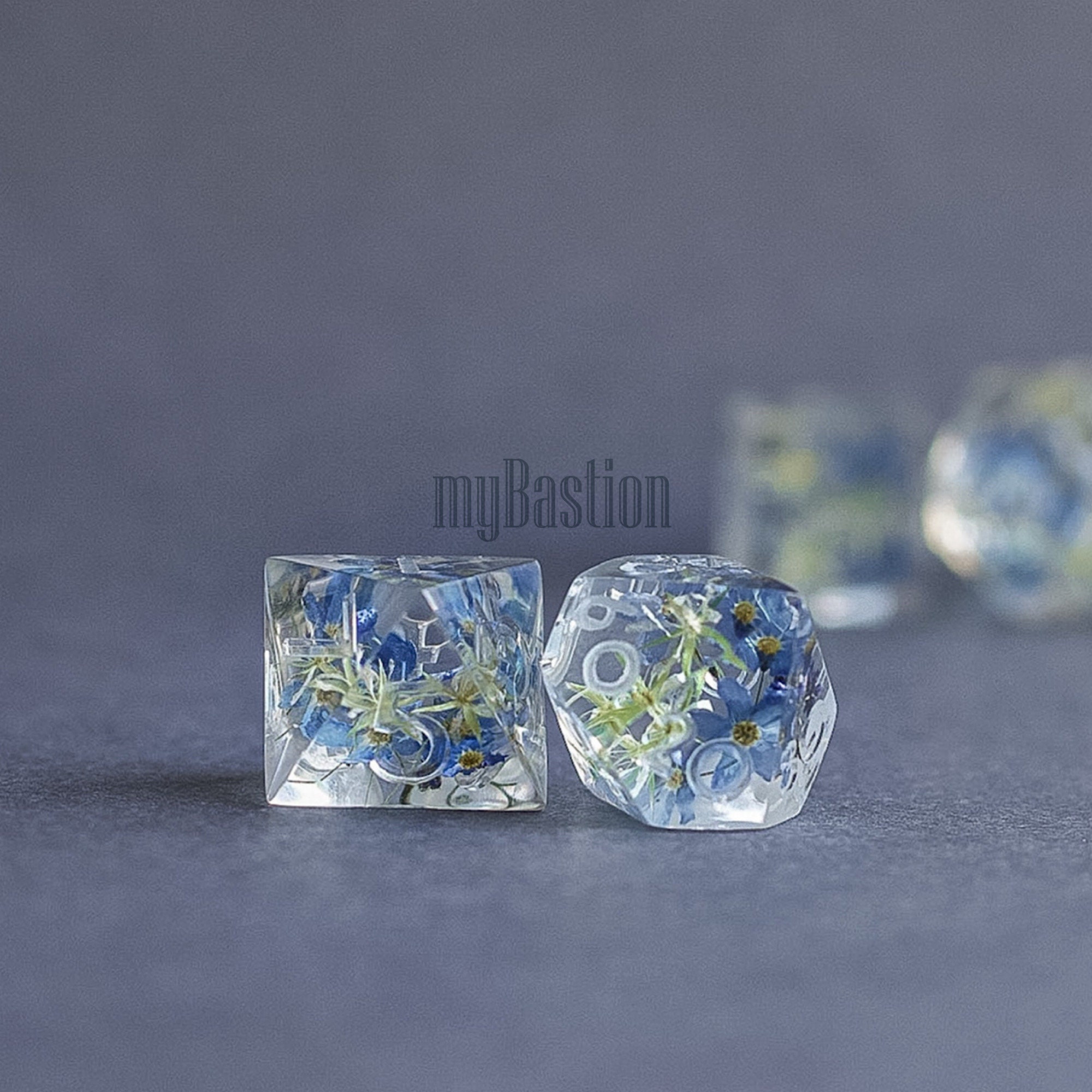 Flowers Dice Set From Ukraine With Real Forget Me Not for - Etsy