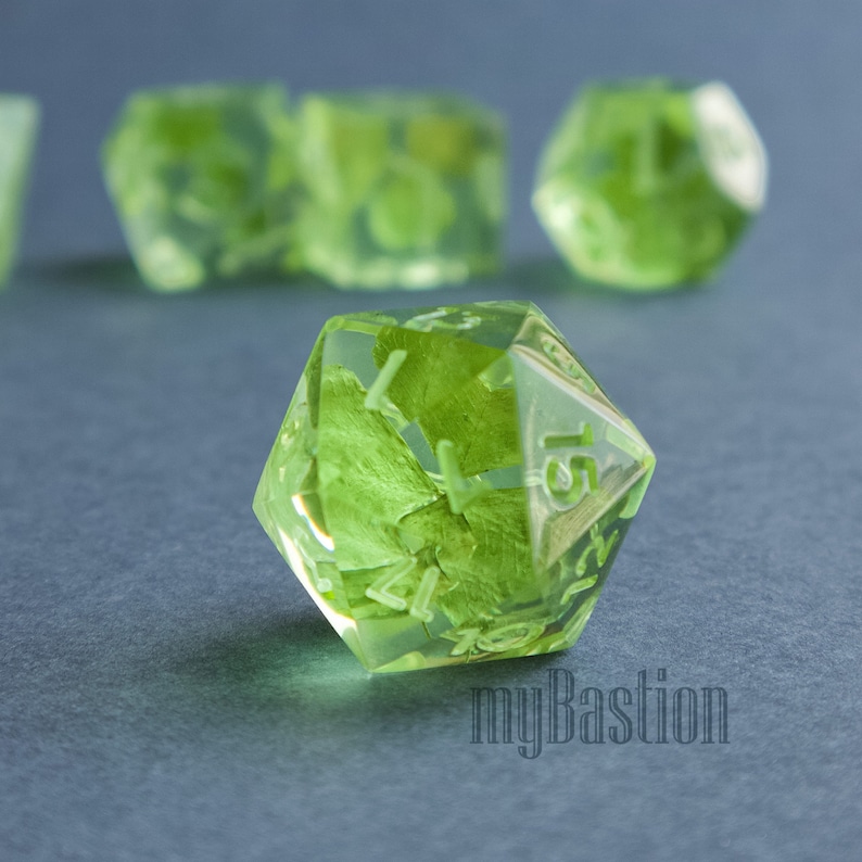 Real Lucky Clover Polyhedral Dice Set Rpg Dnd Dice With - Etsy