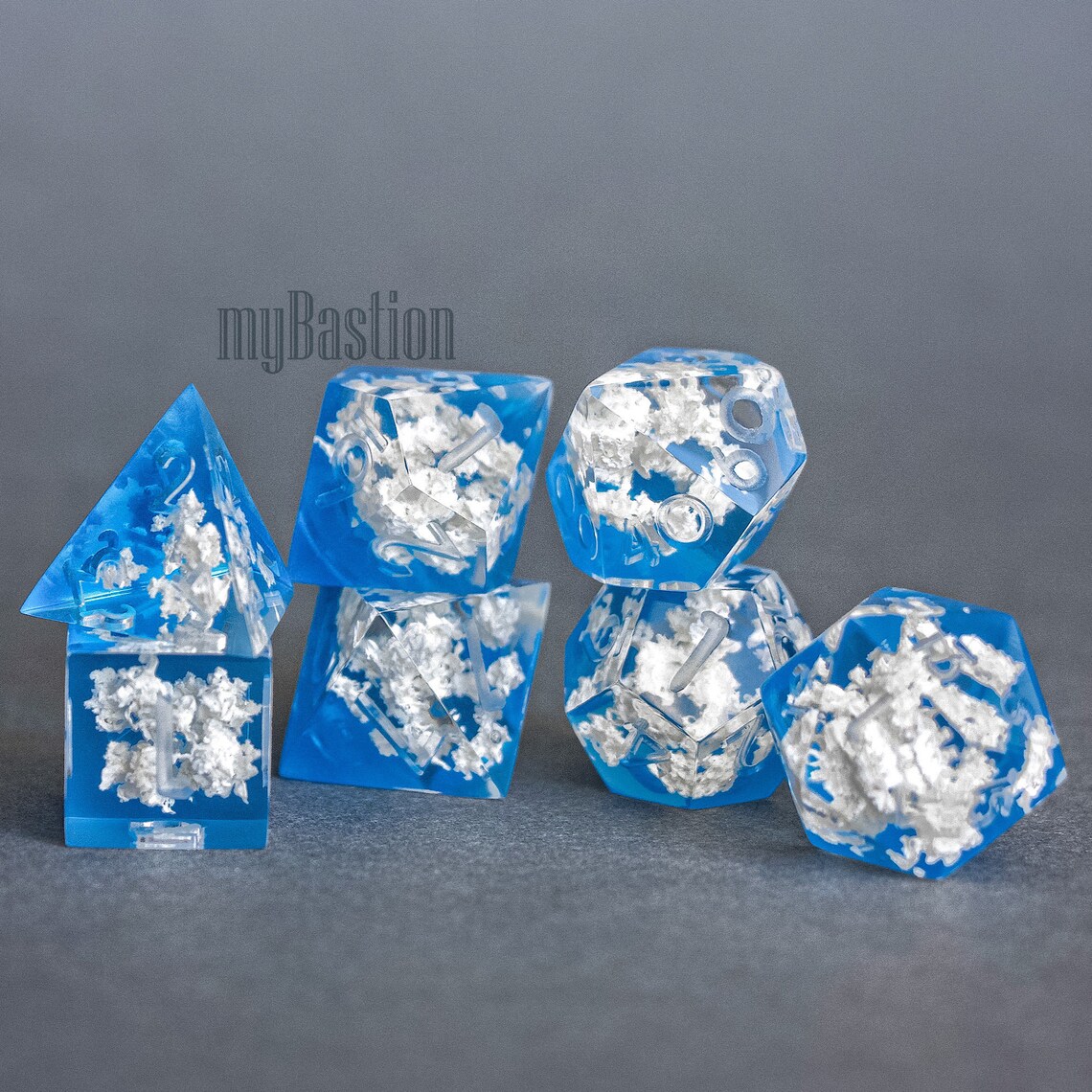 Blue Sky Polyhedral Dice Set Rpg Dice Dnd Dice With Cloud D&D - Etsy