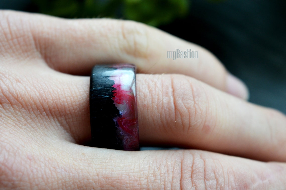 Holzring Wooden ring Epoxy wood ring Resin wood ring Unisex | Etsy