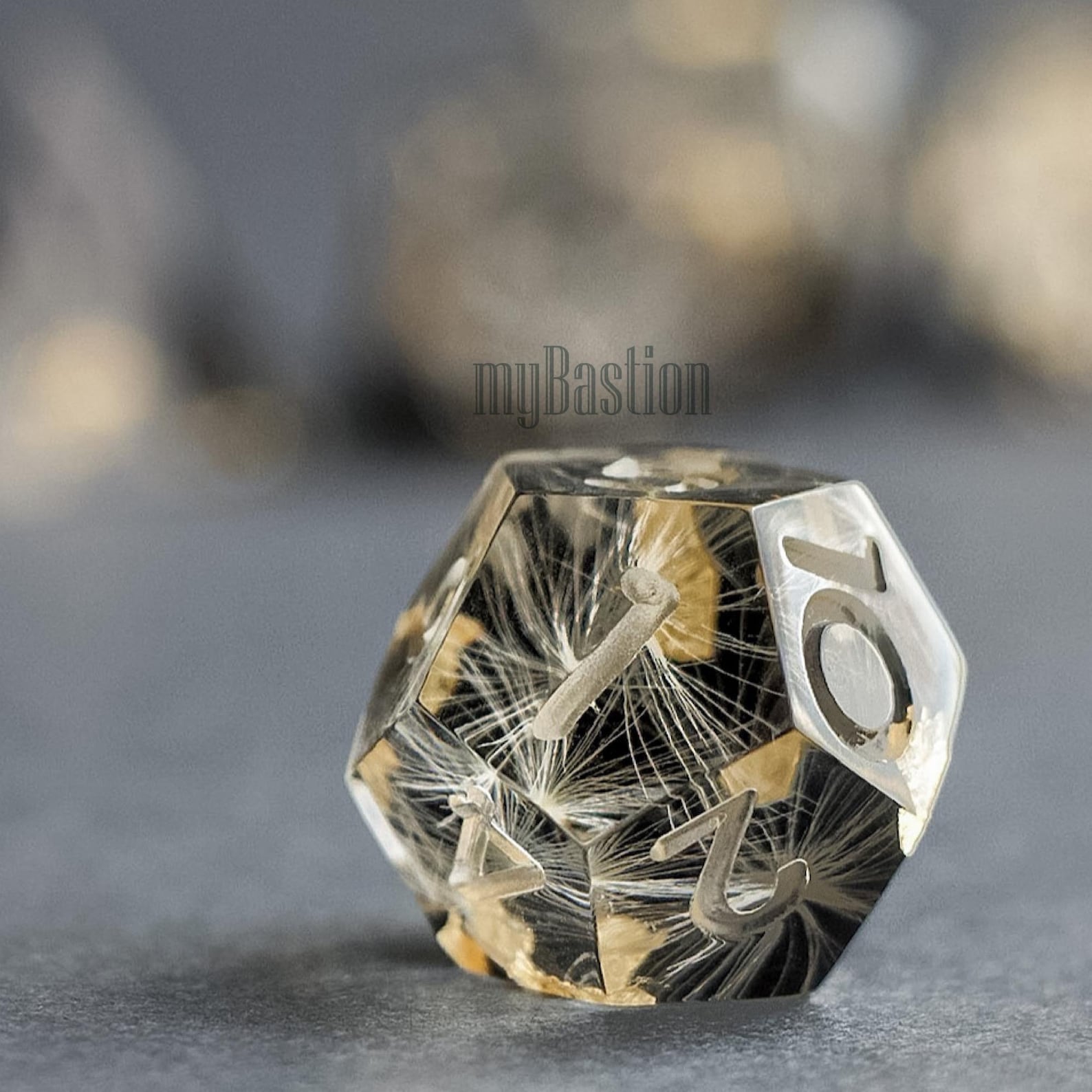 Dandelion Seeds and Gold Leaf Polyhedral Dice Set Rpg Dnd Dice | Etsy