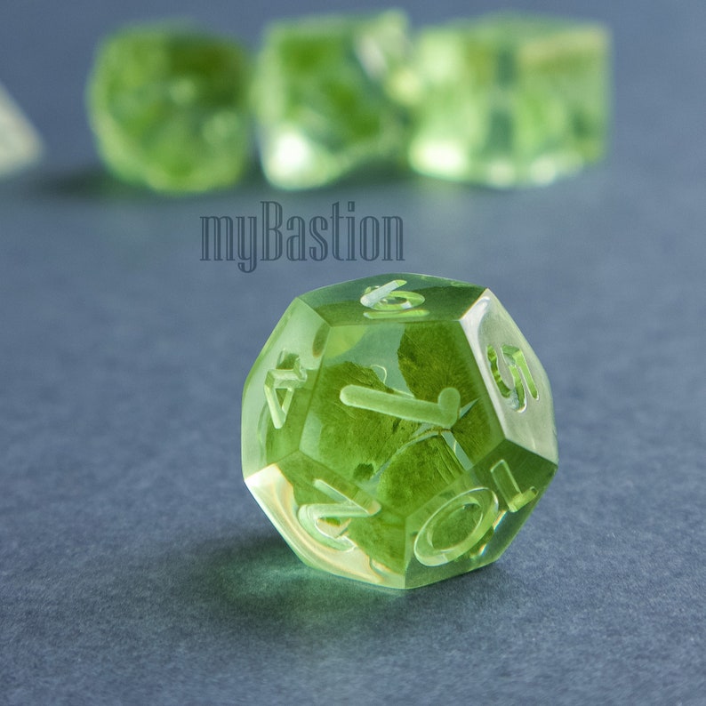 Real Lucky Clover Polyhedral Dice Set Rpg Dnd Dice With - Etsy