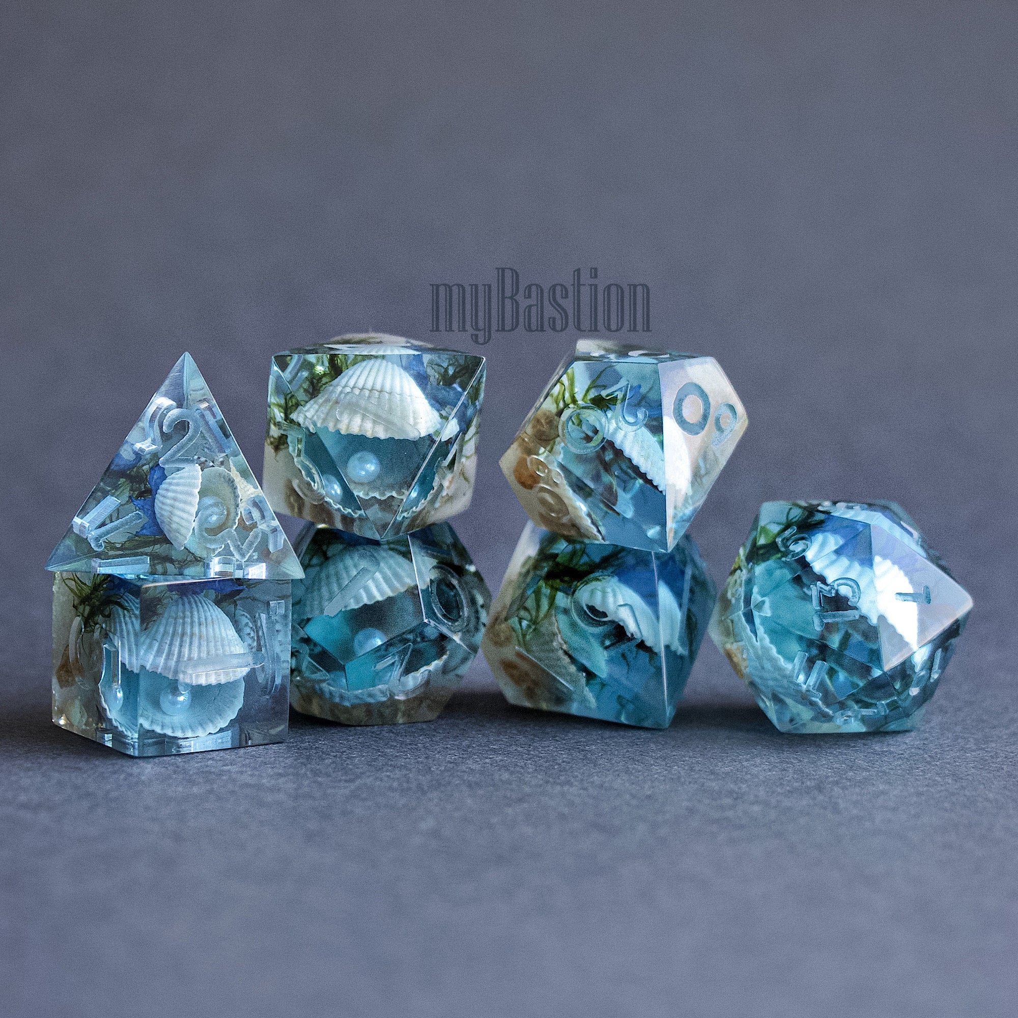 Aquarium Polyhedral Dice Set Rpg Dice Dnd Dice With Real Sea | Etsy