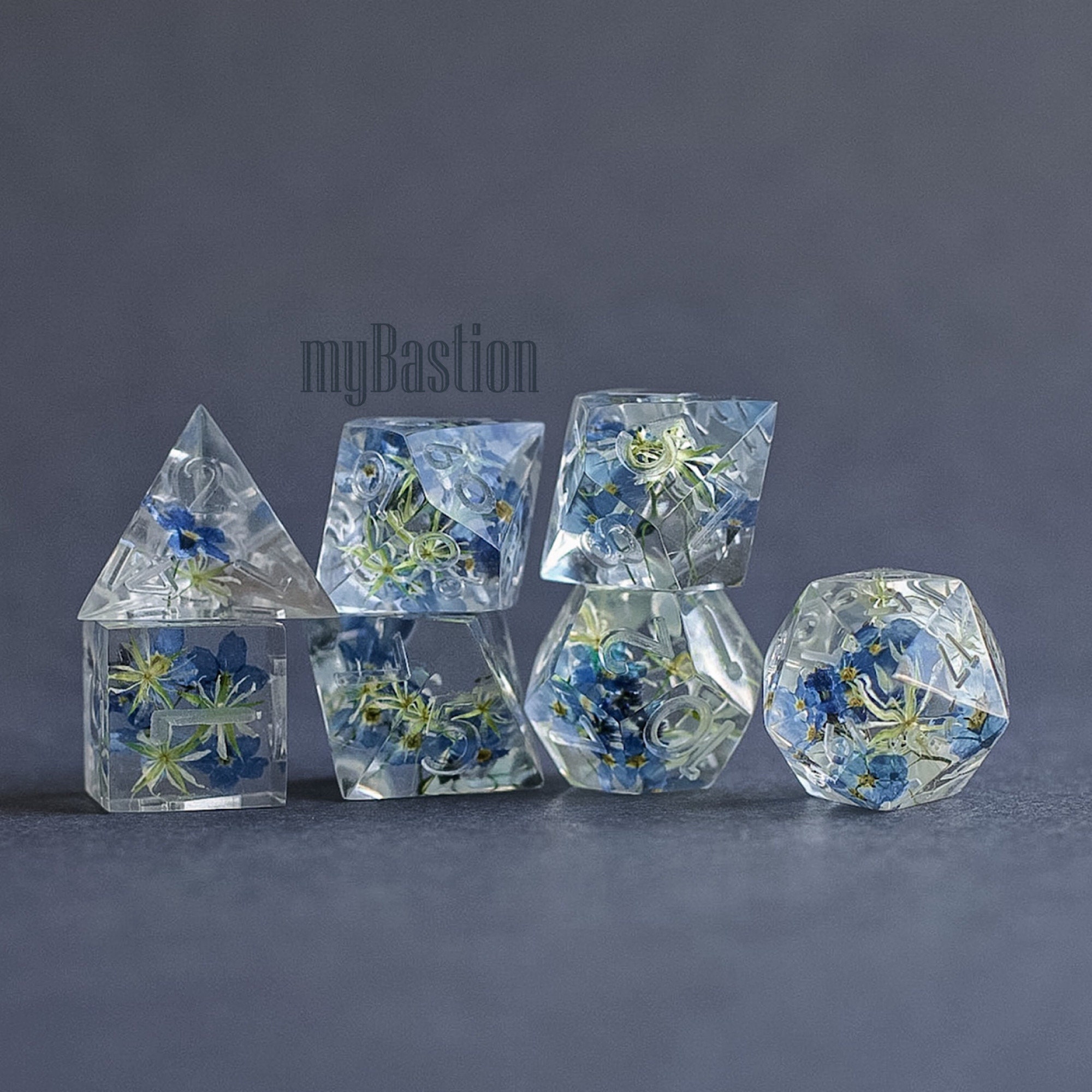 Flowers Dice Set From Ukraine With Real Forget Me Not for - Etsy