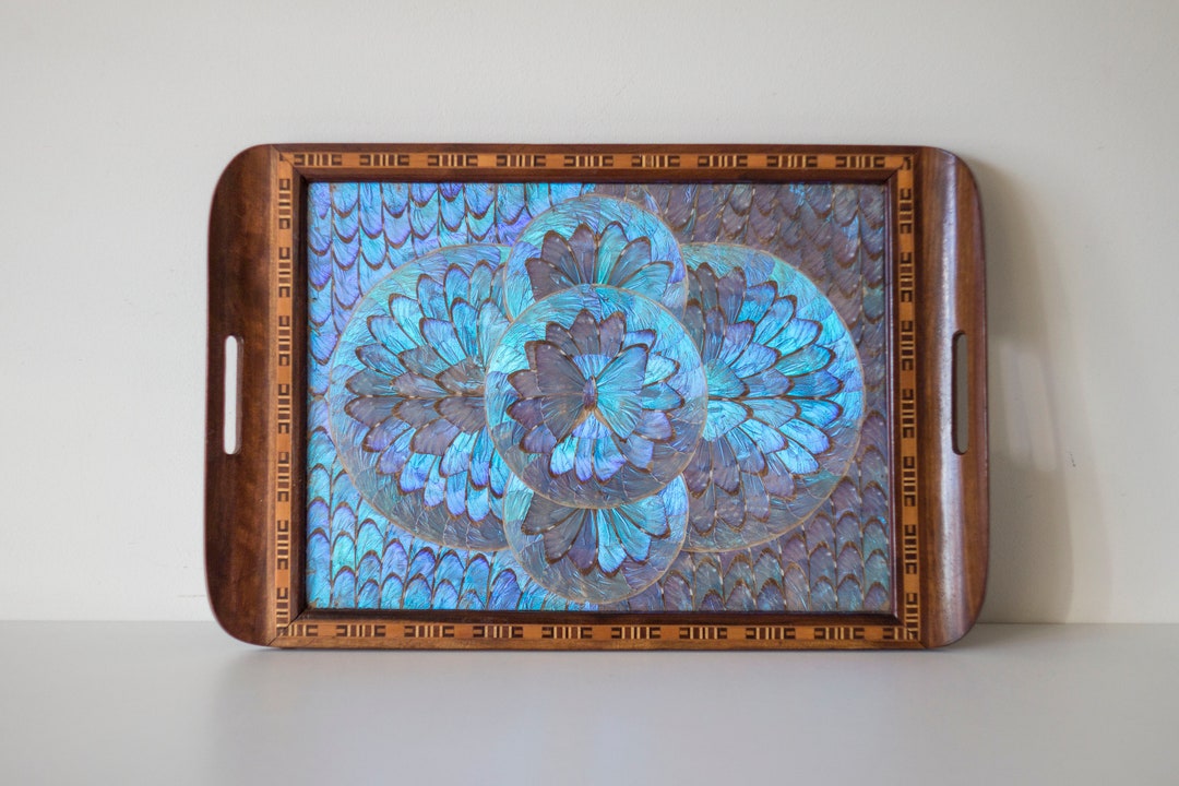Exquisite Art Deco 1930s Brazilian Butterfly Wing Tray – Handcrafted ...