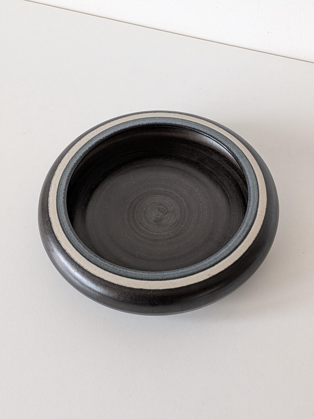 Vintage Mobach Utrecht Bowl • Black Stoneware, Dutch Modernist Pottery ...