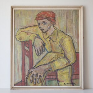 Vintage Belgian Expressionist Portrait of Boy by Daniël Rommel, 1950s ...