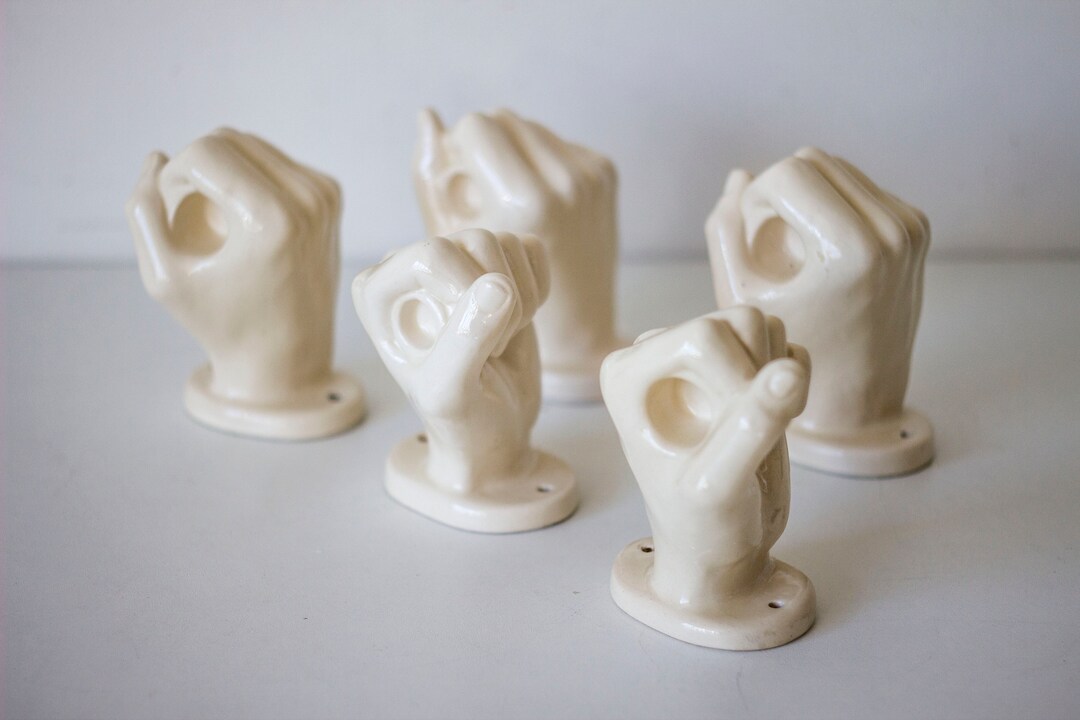 Original Set of 5 Vintage NANCY FUNK California Ceramic Wall Hands ...