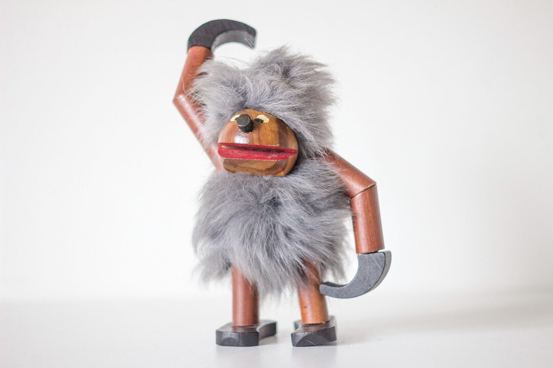 Vintage 60s Scandinavian Teak Hanging Monkey / Gorilla / Caveman – Kay ...