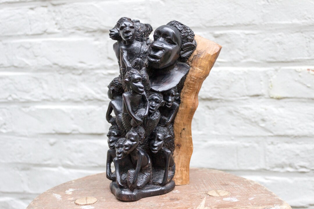 Vintage Makonde Tree of Life Ebony Sculpture, African Tribal Art, 1950s ...