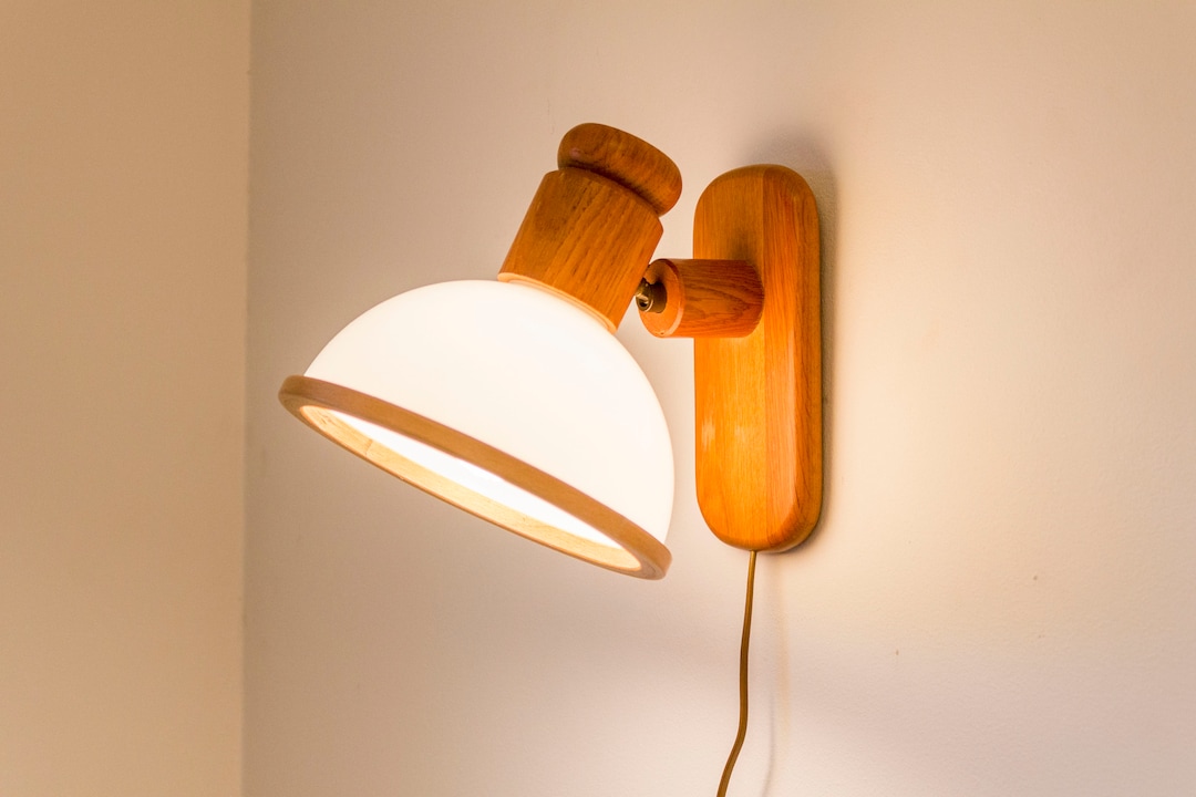 Vintage Dutch Design Acrylic and Wood Mushroom Wall Sconce by ...