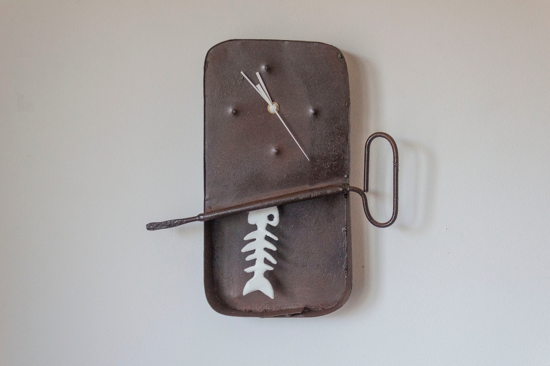 Unique Vintage Pop Art Sardine Tin Pendulum Wall Clock Handmade Weird ...
