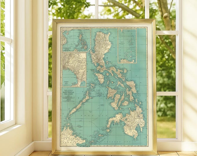 1959 Large Rare Vintage Map of Ilocos Sur, the Philippines - Vigan ...