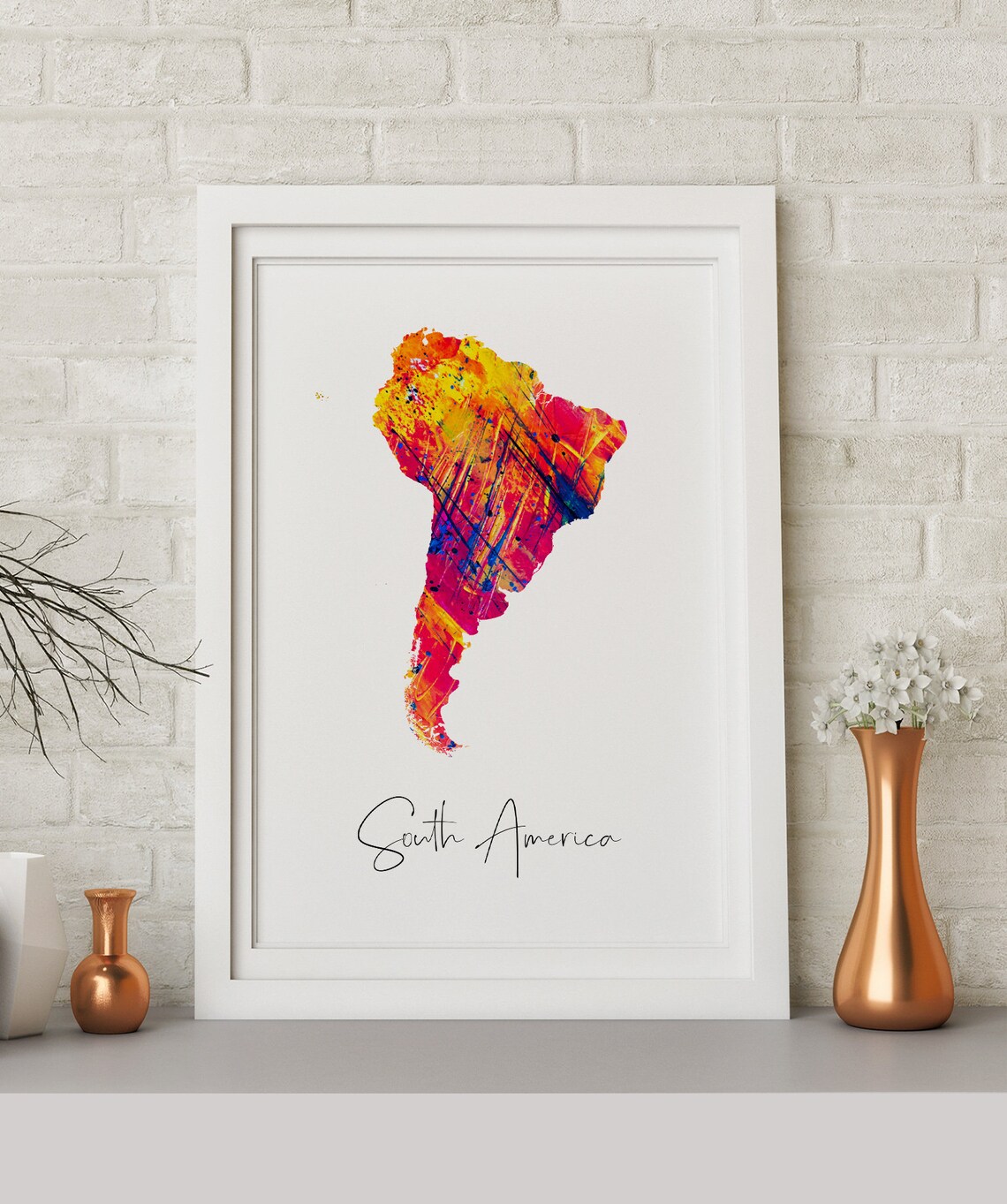 South America Map art poster print wall decor Travel Map | Etsy