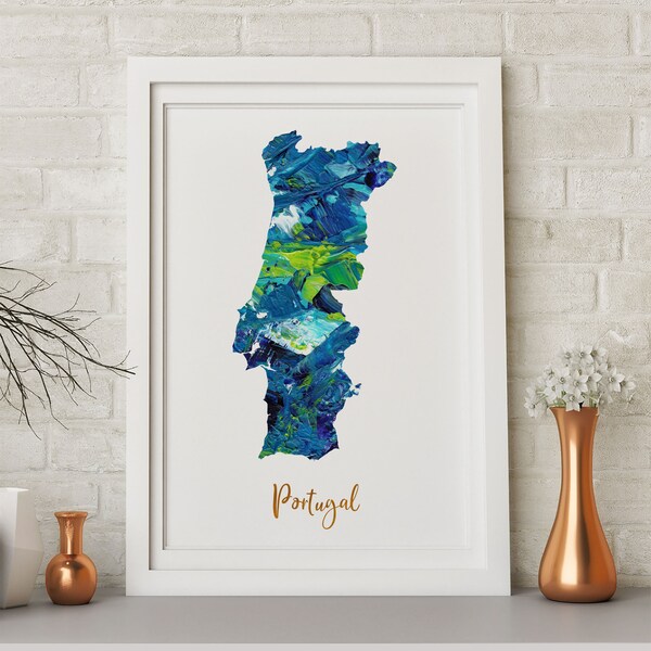 Portugal Map Poster - Etsy