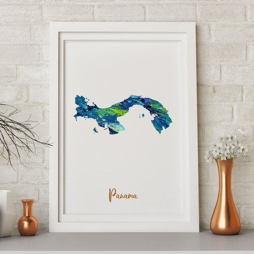 Panama Map Print Panama Map Poster Panama Wall Art - Etsy