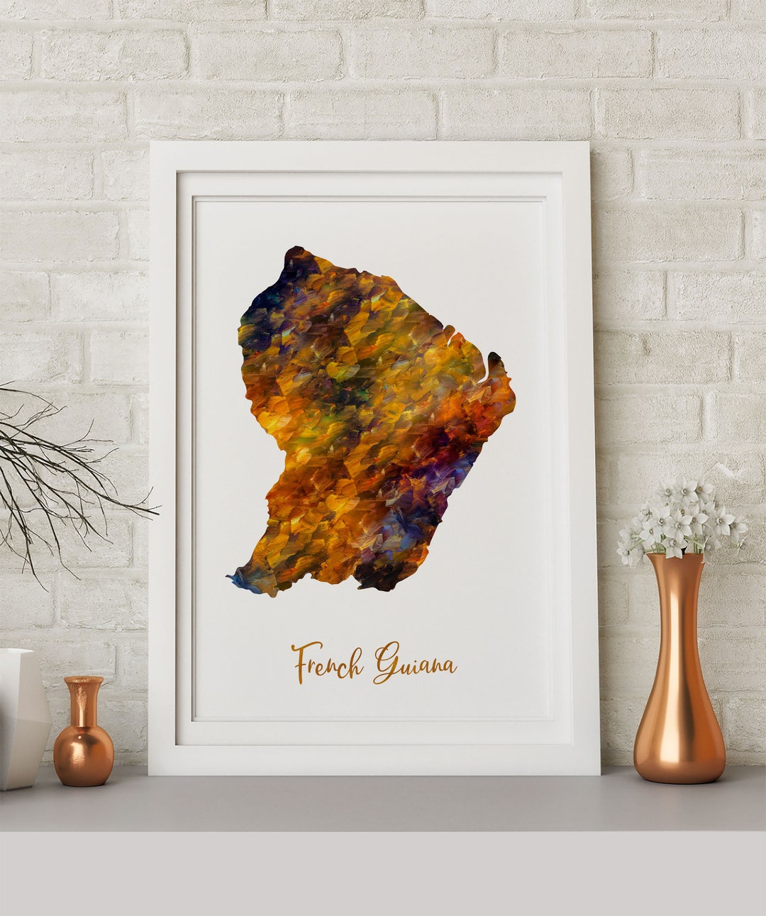French Guiana Poster Print Map Gift Wall Art Travel Map Office Home - Etsy