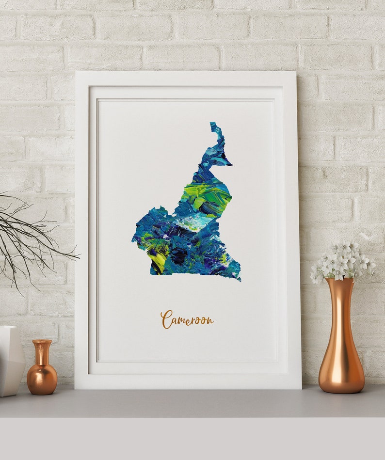Home & Living Wall Hangings Cameroon Map Gift Home Office Decor Travel ...