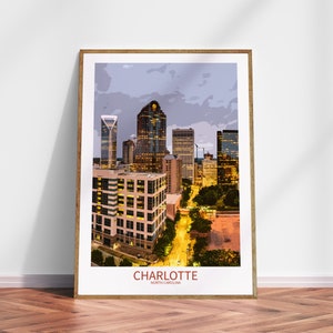 Charlotte Poster Print North Carolina Wall Art Charlotte - Etsy