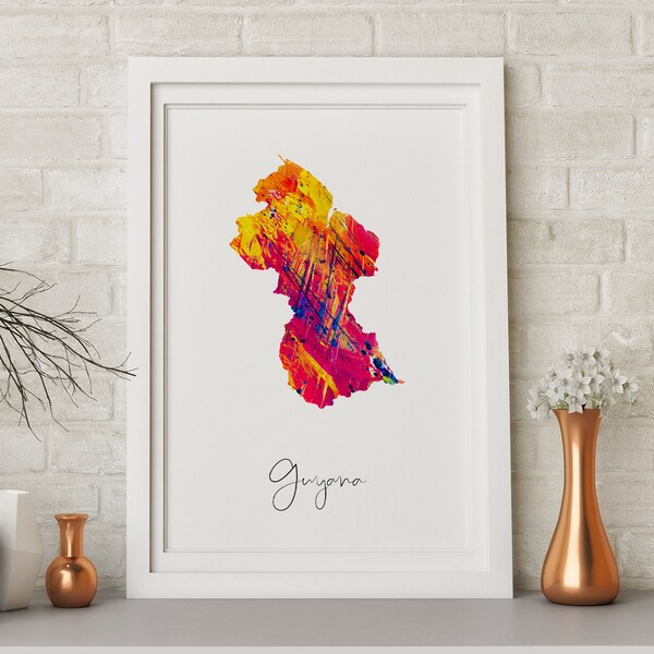 Guyana Map - Etsy