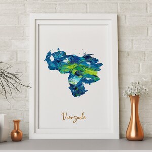 Venezuela Poster Print Map Gift Wall Art Travel Map Office Home - Etsy
