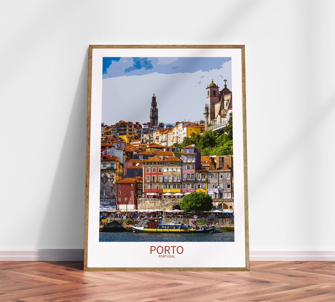 Porto Portugal Print: Travel Poster, Cityscape Wall Art - Etsy