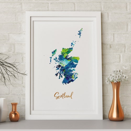 Scotland Watercolor Map Art Print 572 | Etsy
