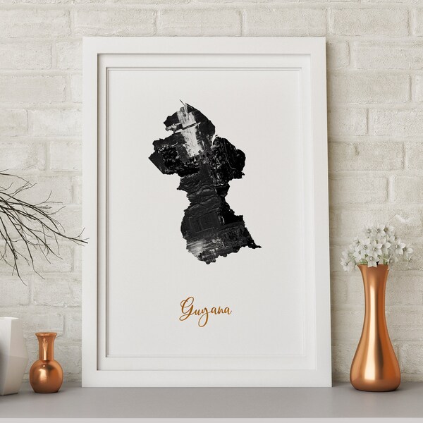 Guyana Map - Etsy
