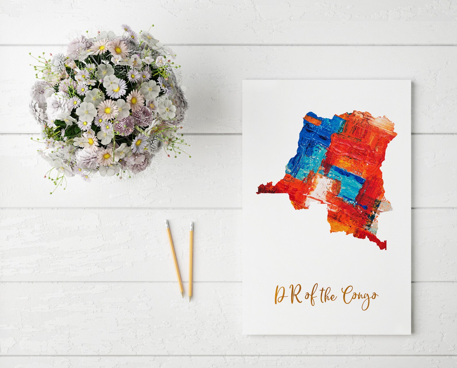 Democratic Republic of the Congo Congo-Kinshasa Map art poster | Etsy