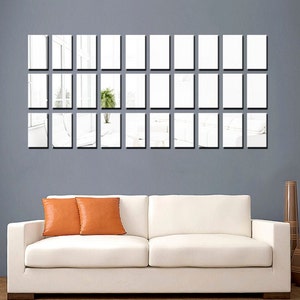 Large Rectangle Shape Mirror Set Large Silver Mirror Wall - Etsy