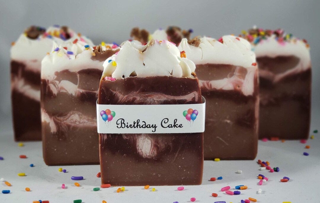 Chocolate Birthday Cake Soap - Chocolate Cake Soap - Cleansing Soap Bar ...