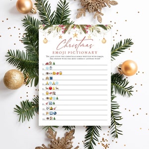 Christmas Emoji Pictionary Game Instant Download Greenery Christmas ...