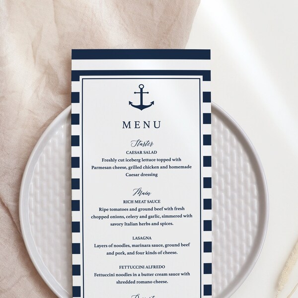 Wedding Menu Cards - Etsy