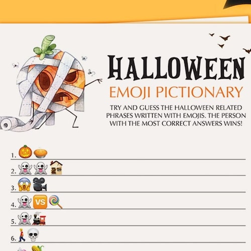 Halloween Emoji Pictionary Party Game Halloween Picture - Etsy