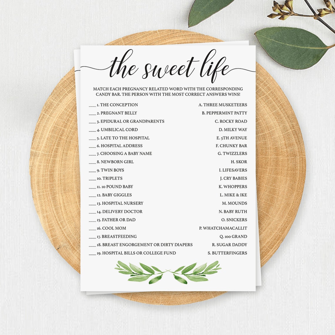 Virtual Baby Shower Candy Bar Game Pregnancy Candy Match Game | Etsy