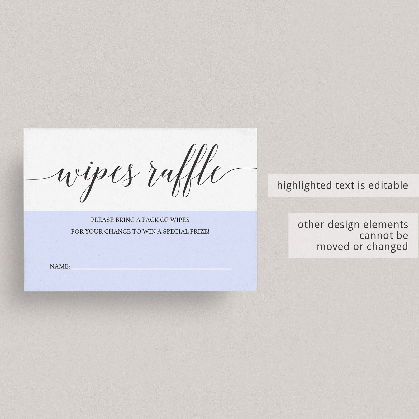 Wipes Raffle Insert Black and White Baby Shower Invitation - Etsy